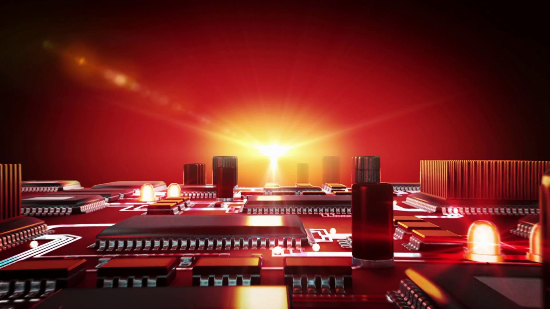 Circuit Board With Animated Information Flow Stock Motion Graphics SBV ...