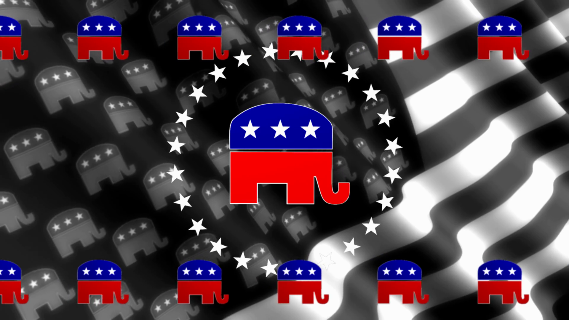 Republican Crest on Black and White Flag Looping Background Motion ...
