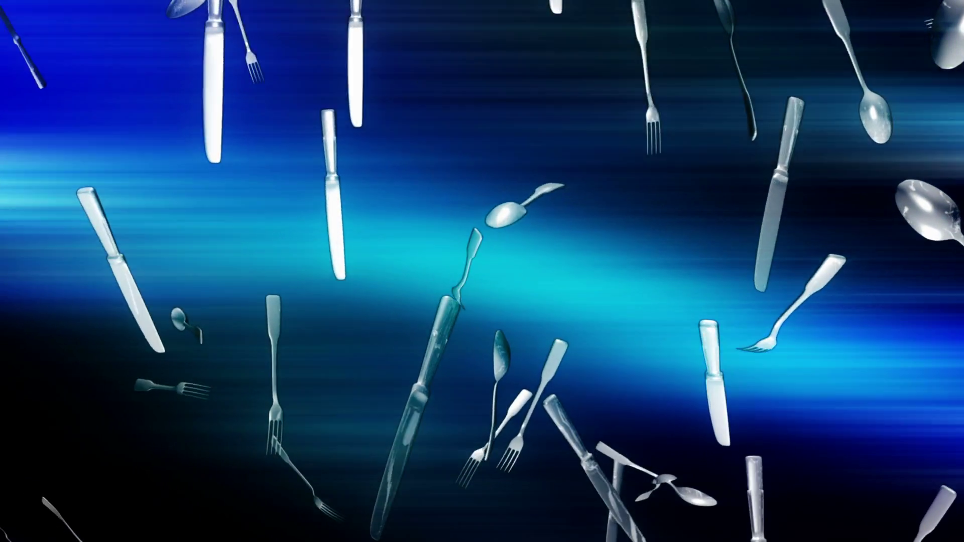 Flying Silverware Blue Looping Animated Stock Motion Graphics SBV ...