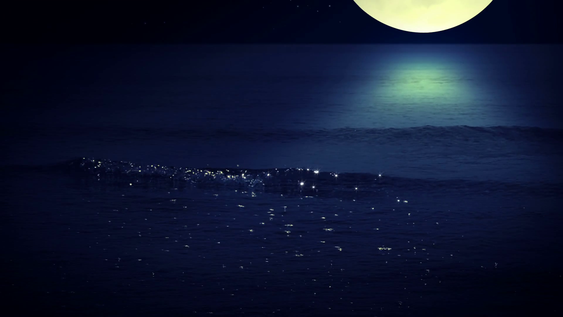 Sea Quiet Cloudless Night Huge Moon Foam Of Stock Footage SBV-302780334 ...
