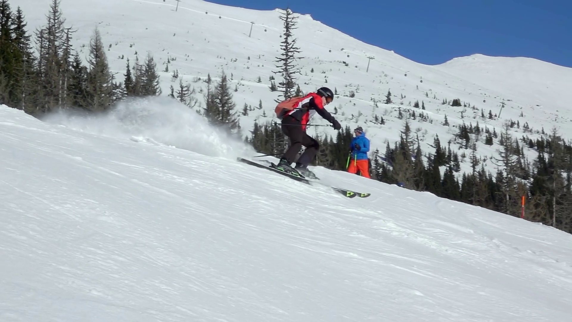 Skier On Steep Ski Slope Slow Motion Stock Footage Sbv 348584779
