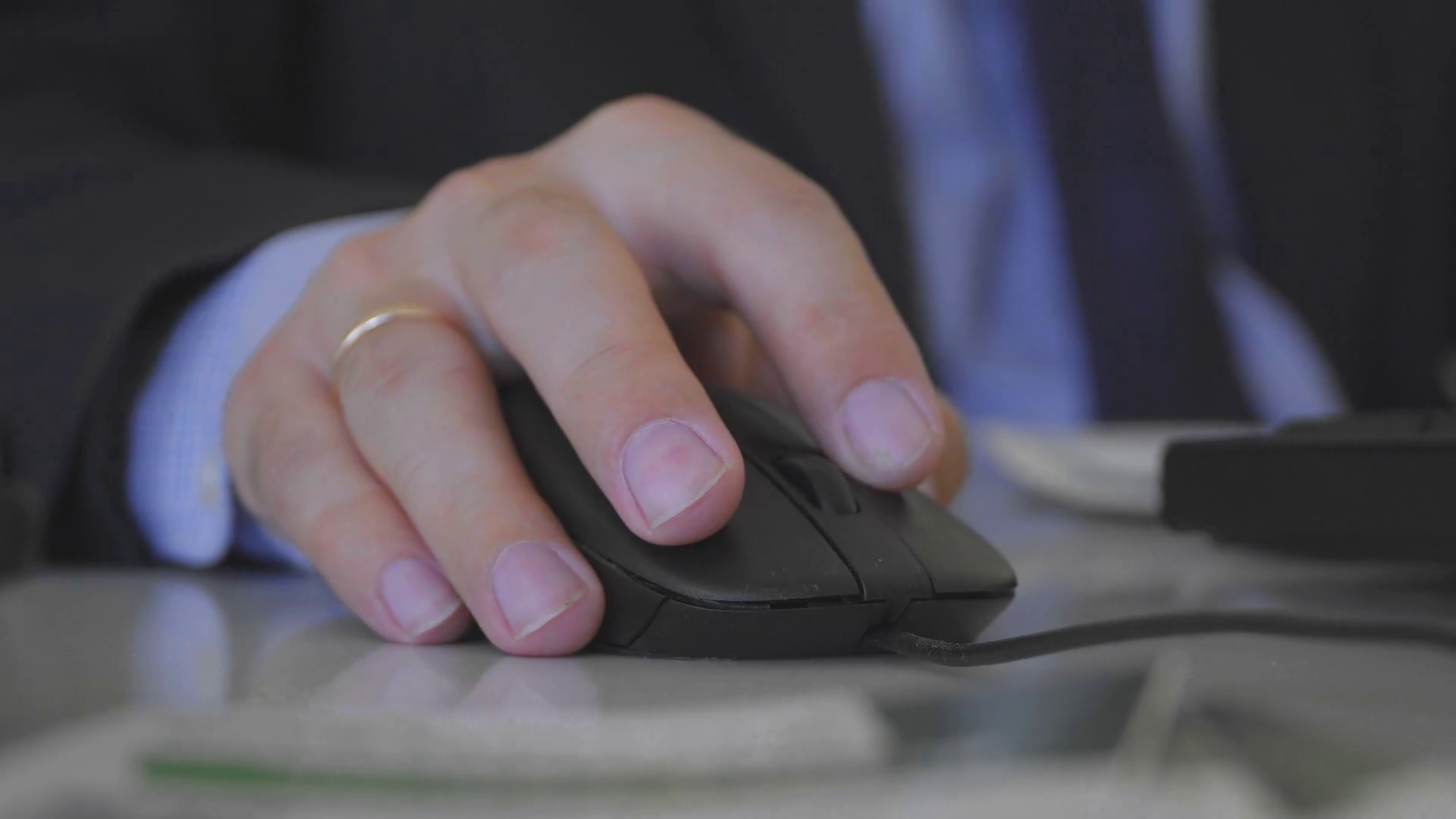 The Hand Of Man Holds Optical Mouse Stock Footage SBV-329773776 ...