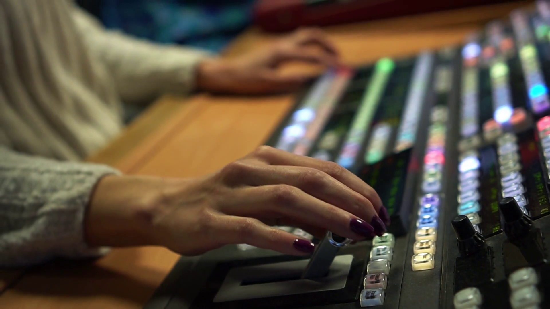 The Hand Of Woman Director Hand Moves On Stock Footage SBV-330849359 ...