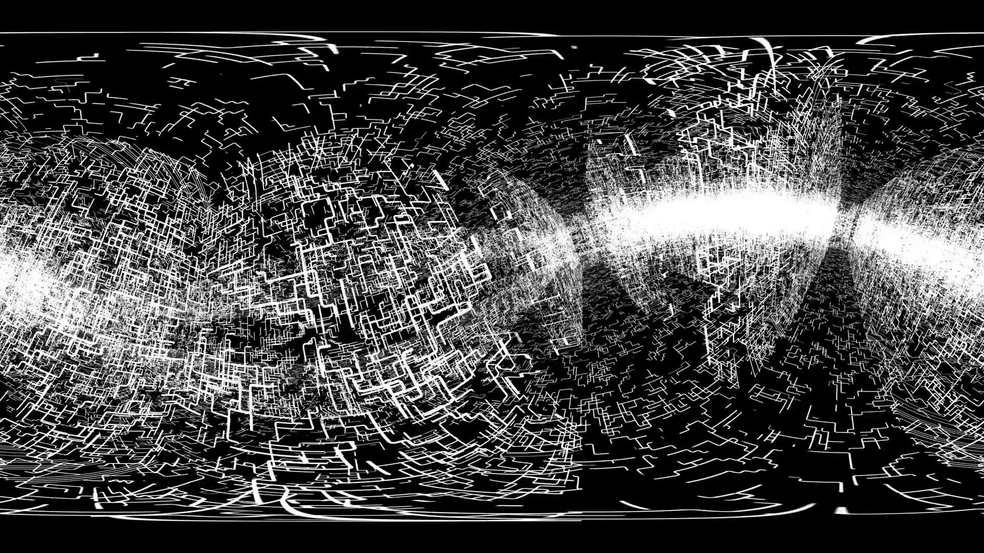 360 VR Maze 006: Virtual reality video inside a maze of grid lines ...