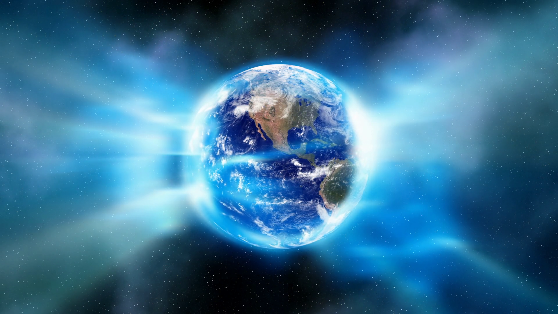 An Aura Of Light Envelopes Earth In Space Stock Motion Graphics SBV ...
