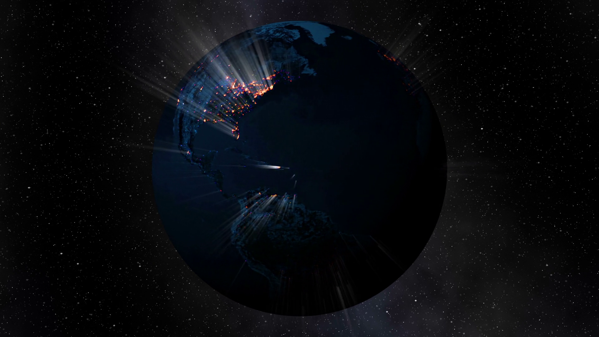 Global 0309: The planet Earth rotating with light effects (Loop ...
