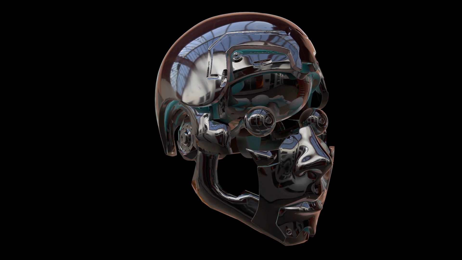 Robot 1003: Robotic Android Head Turns (loop) Stock Motion Graphics SBV ...