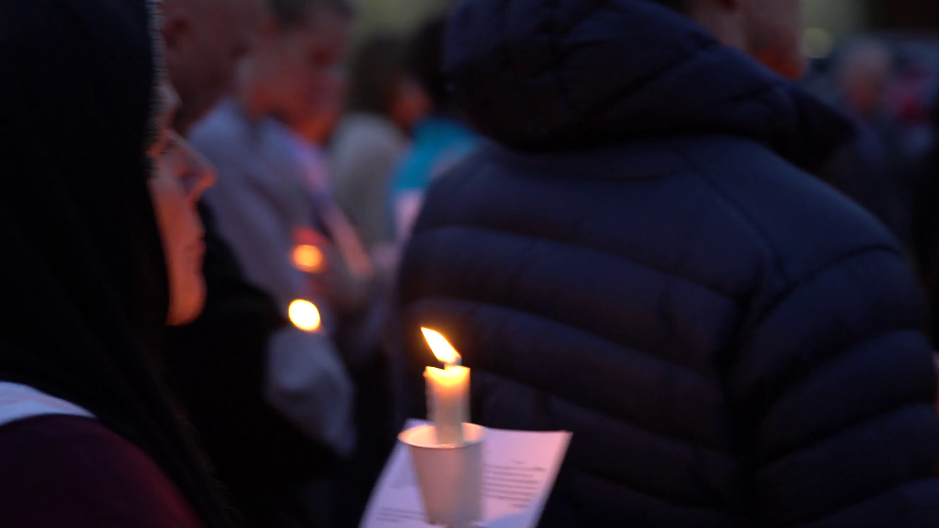 Group Of People Mourning At Candel Vigil Stock Footage SBV-333201265 ...