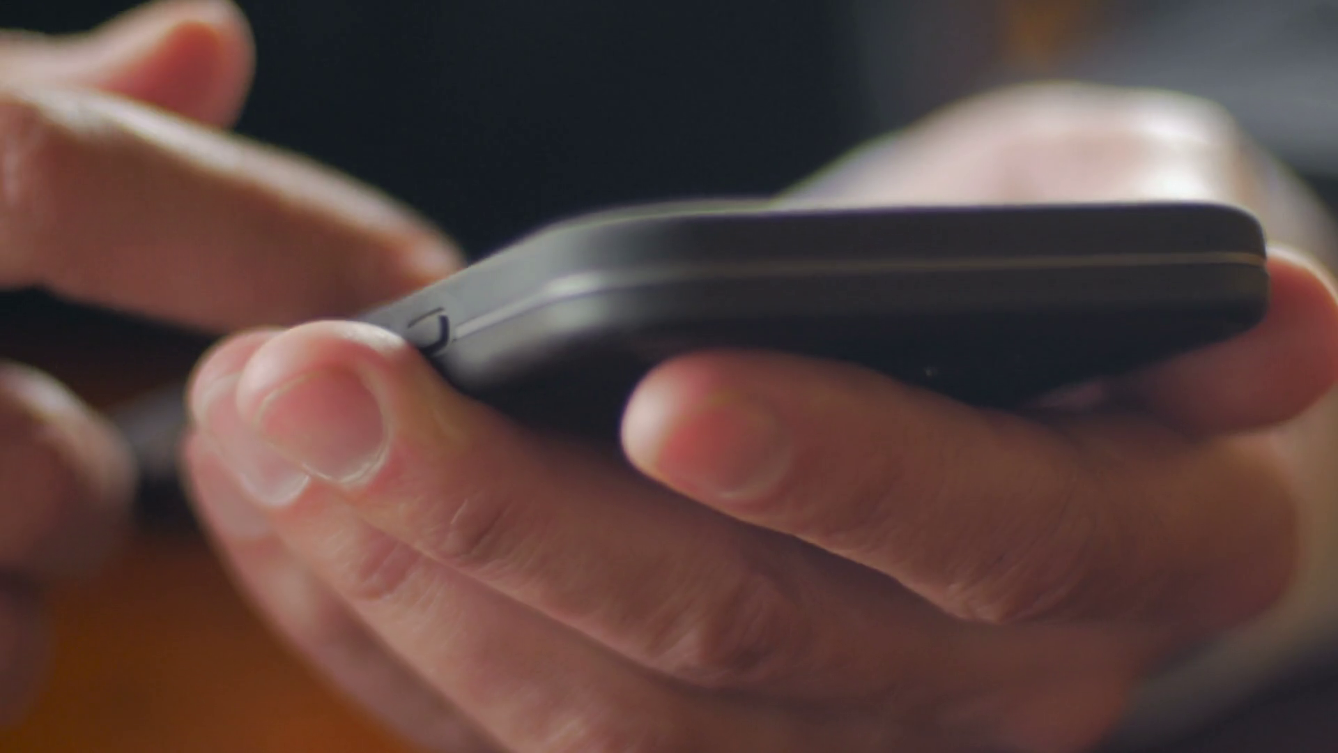 Close Up Of Black Mobile Phone Held In Mans Stock Footage SBV-308474383 ...