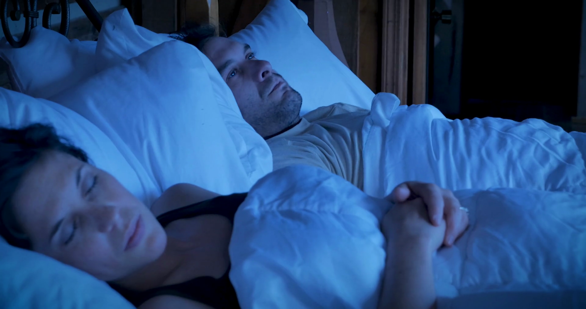 Angry Irritated Man Lying In Bed Frowning Stock Footage SBV-335400706 ...