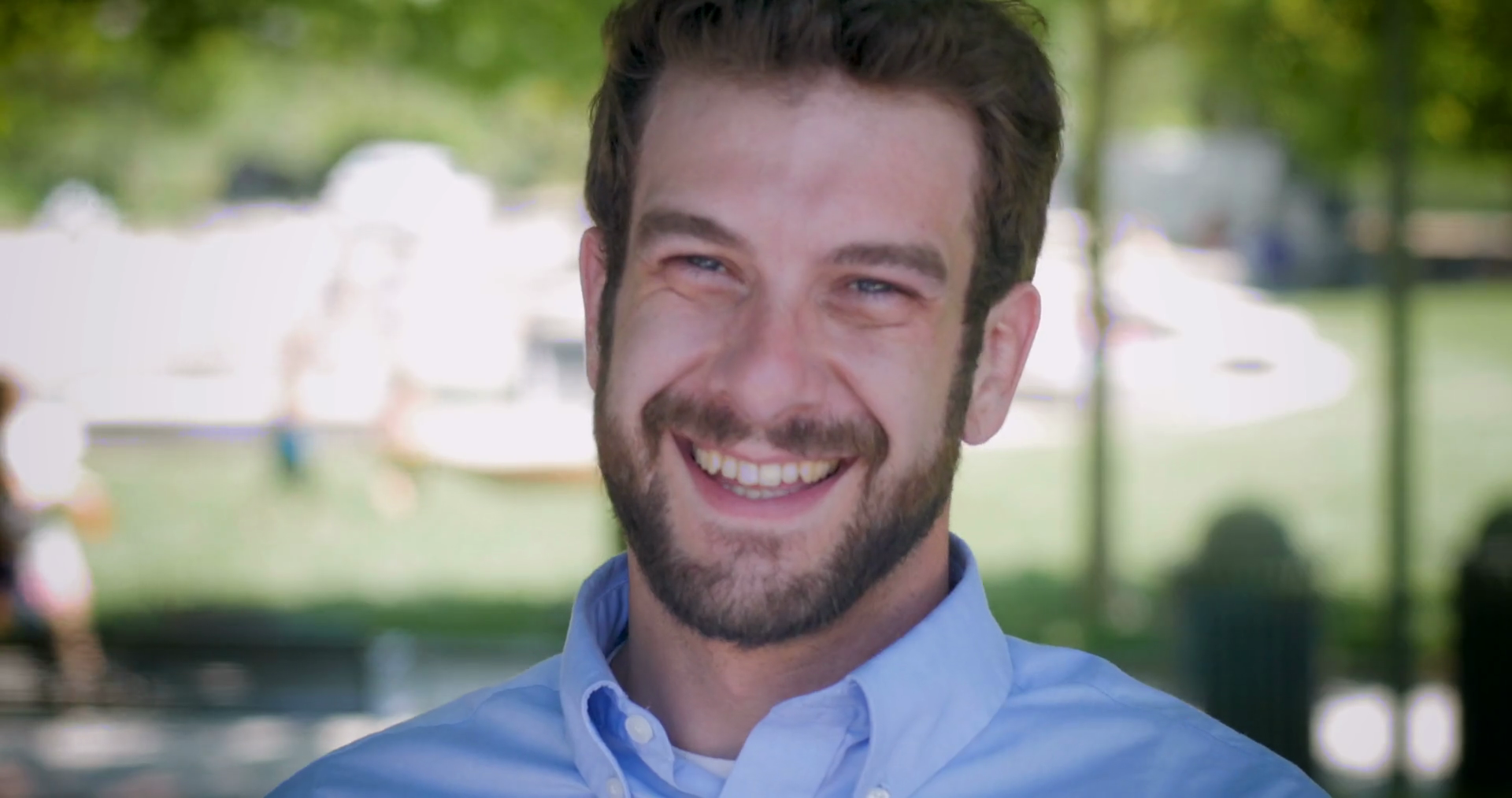 Millennial Man With Beard Enjoying Laughter Stock Footage SBV-319404011 ...