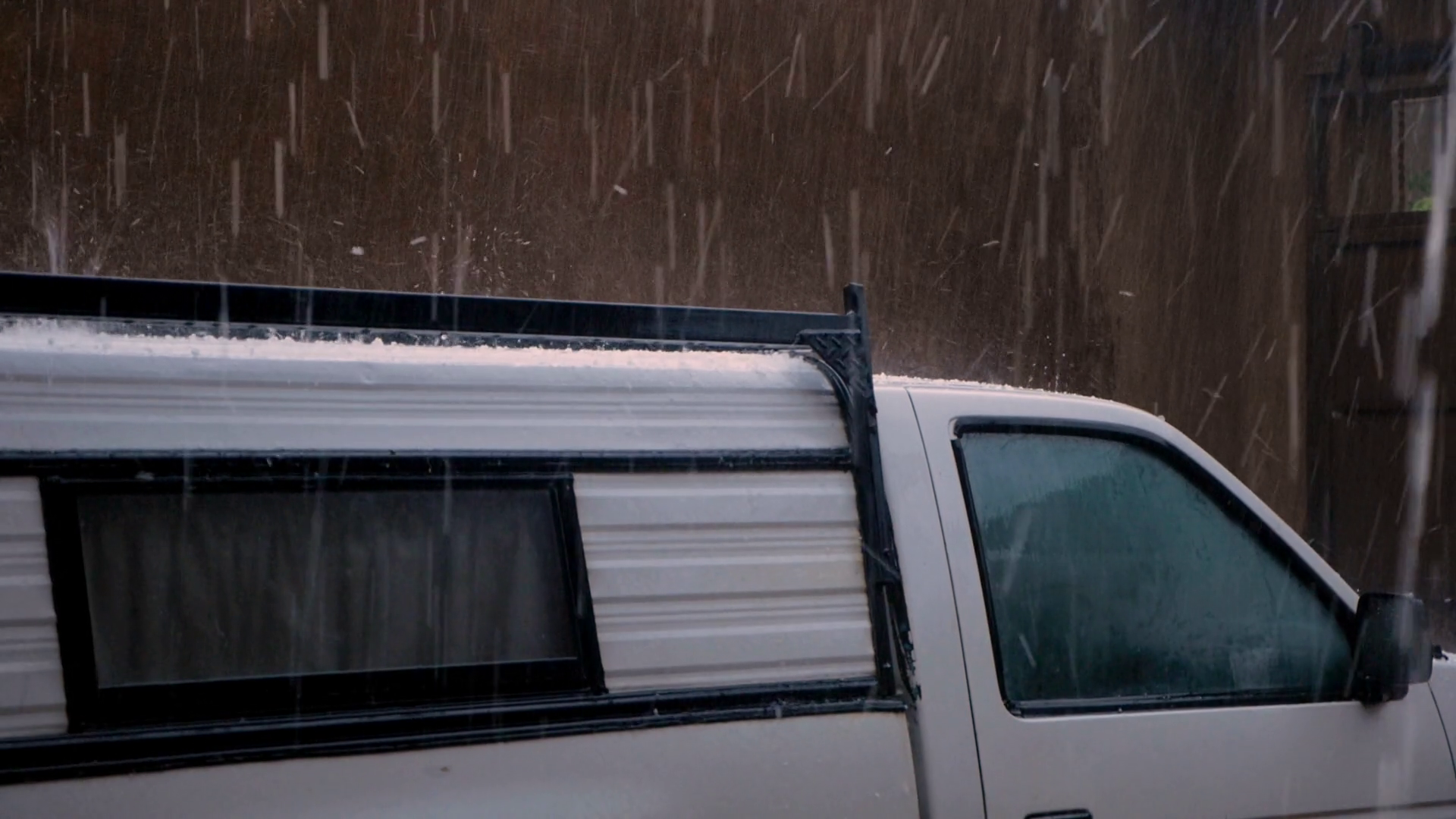 Large Hail Falling On White Pickup Truck Stock Footage SBV-333680942 ...