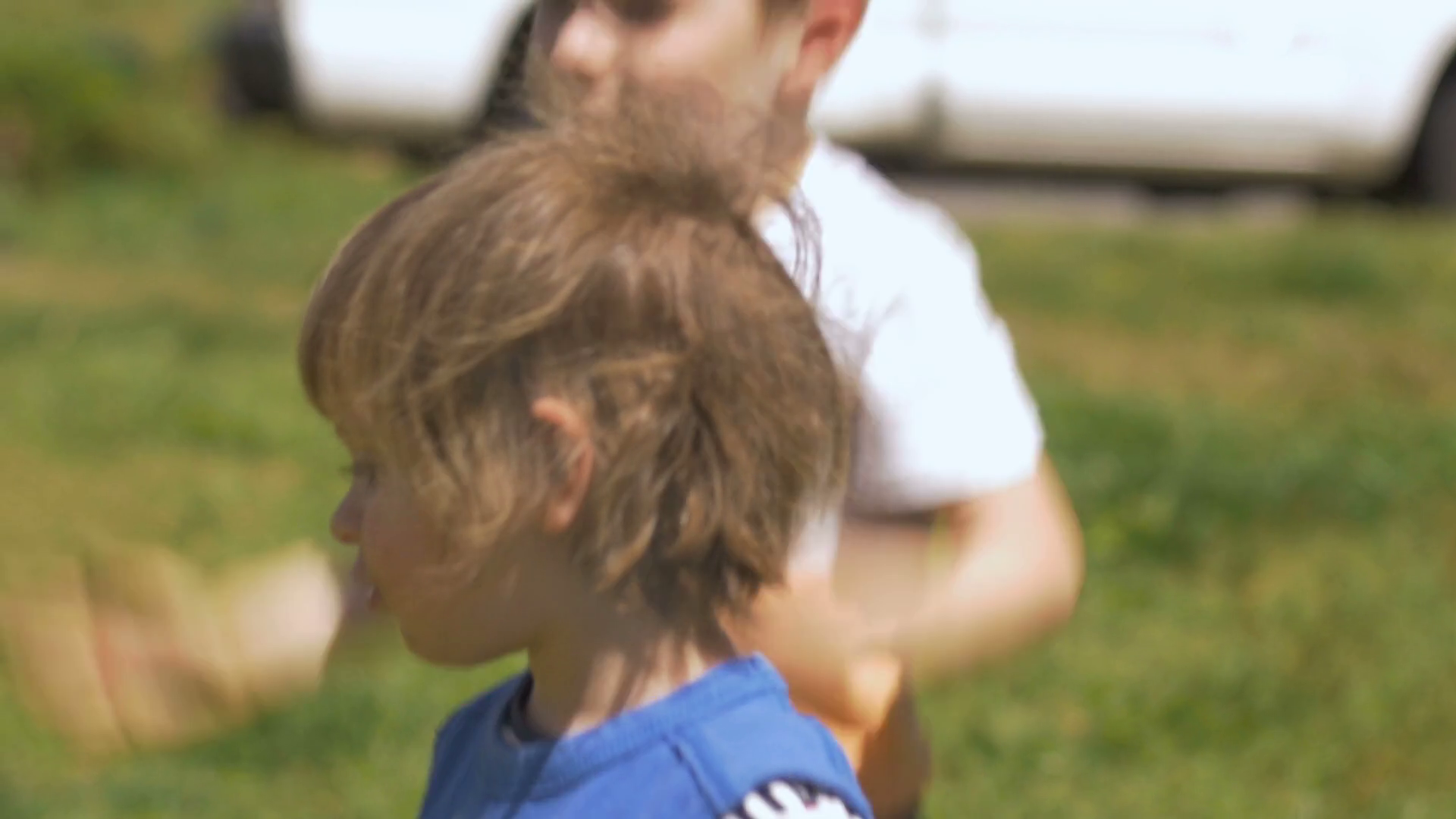 Two Joyful Children Playing Together Outside Stock Footage SBV ...