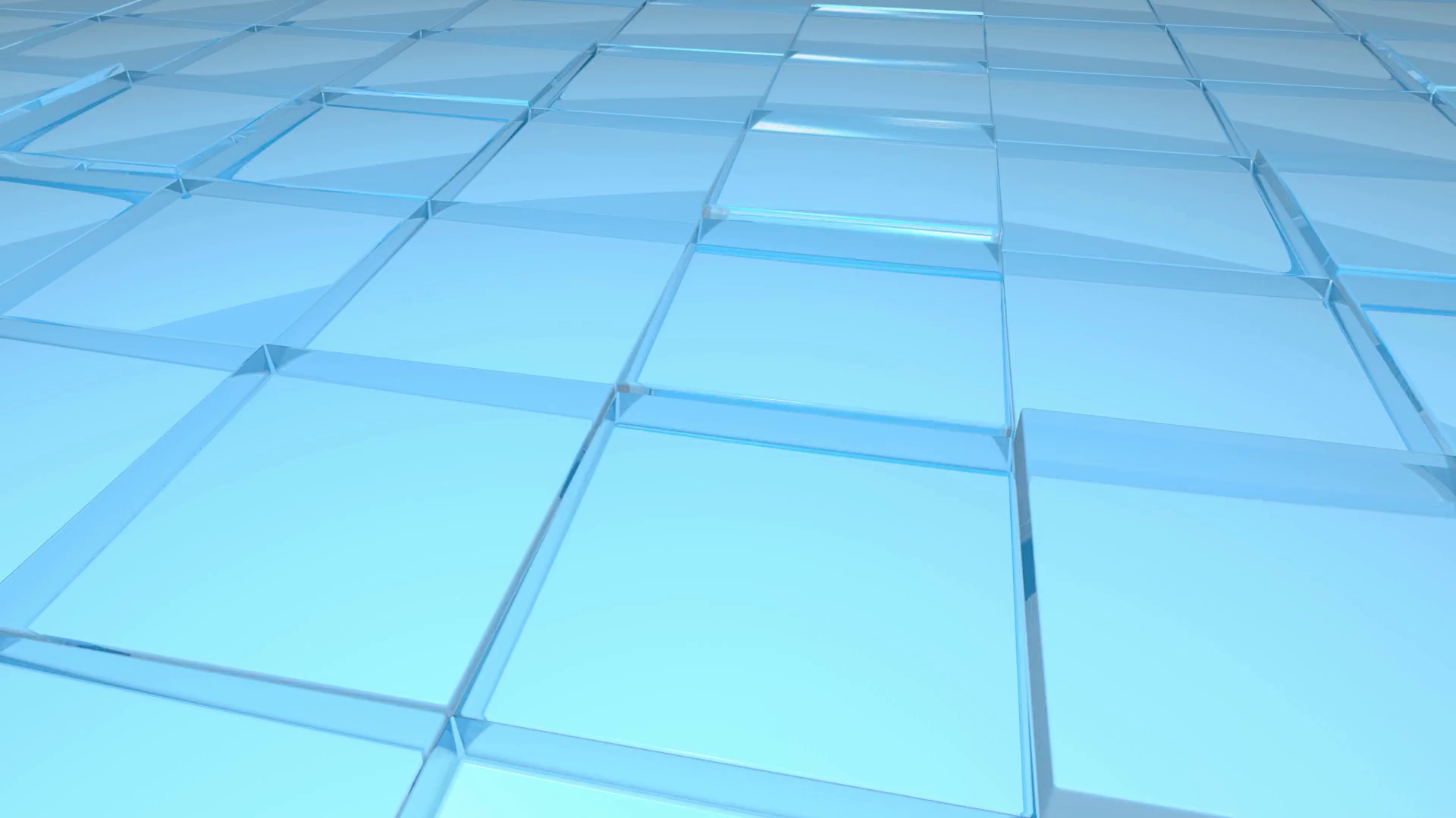 Blue glass transparent cubes randomly moving in 3d space. Seamless loop ...
