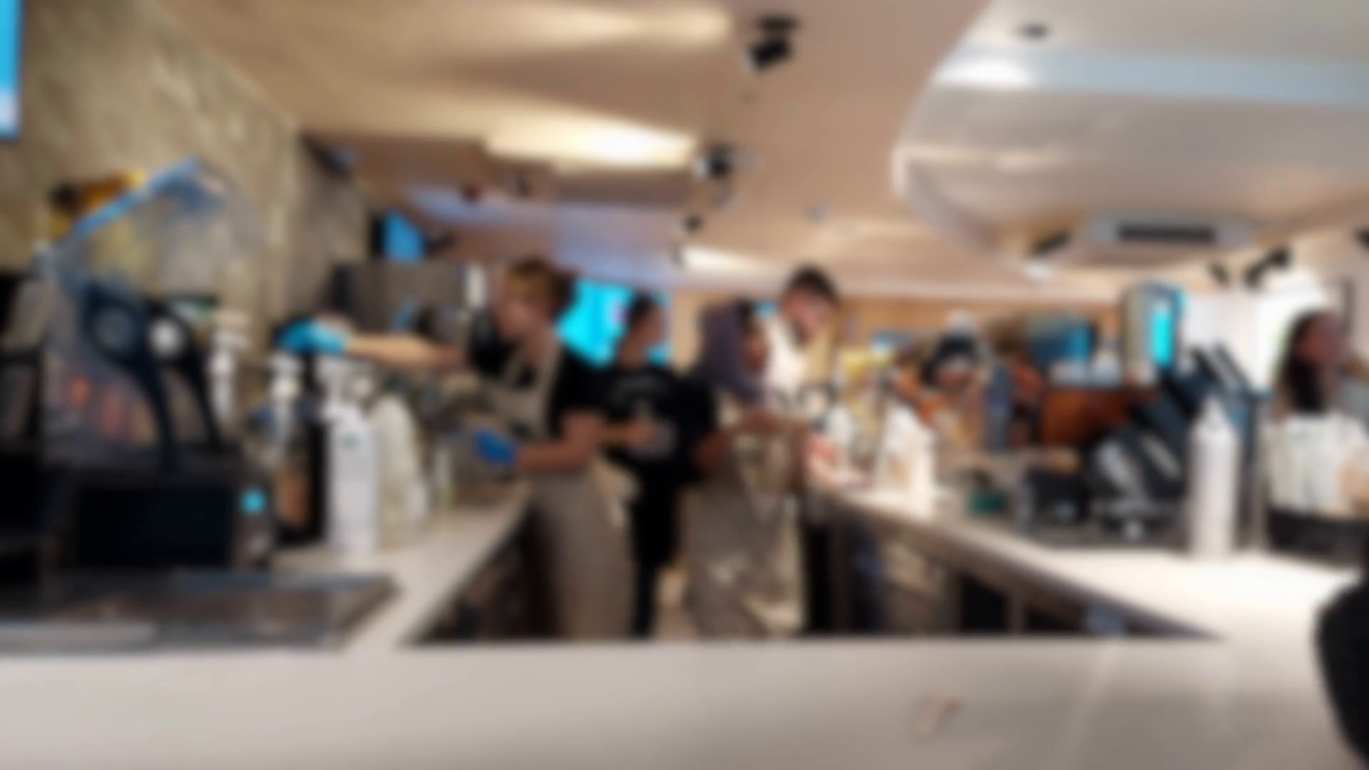 Blurred Hustling Cafe Workers Serve Stock Footage SBV-347657517 ...