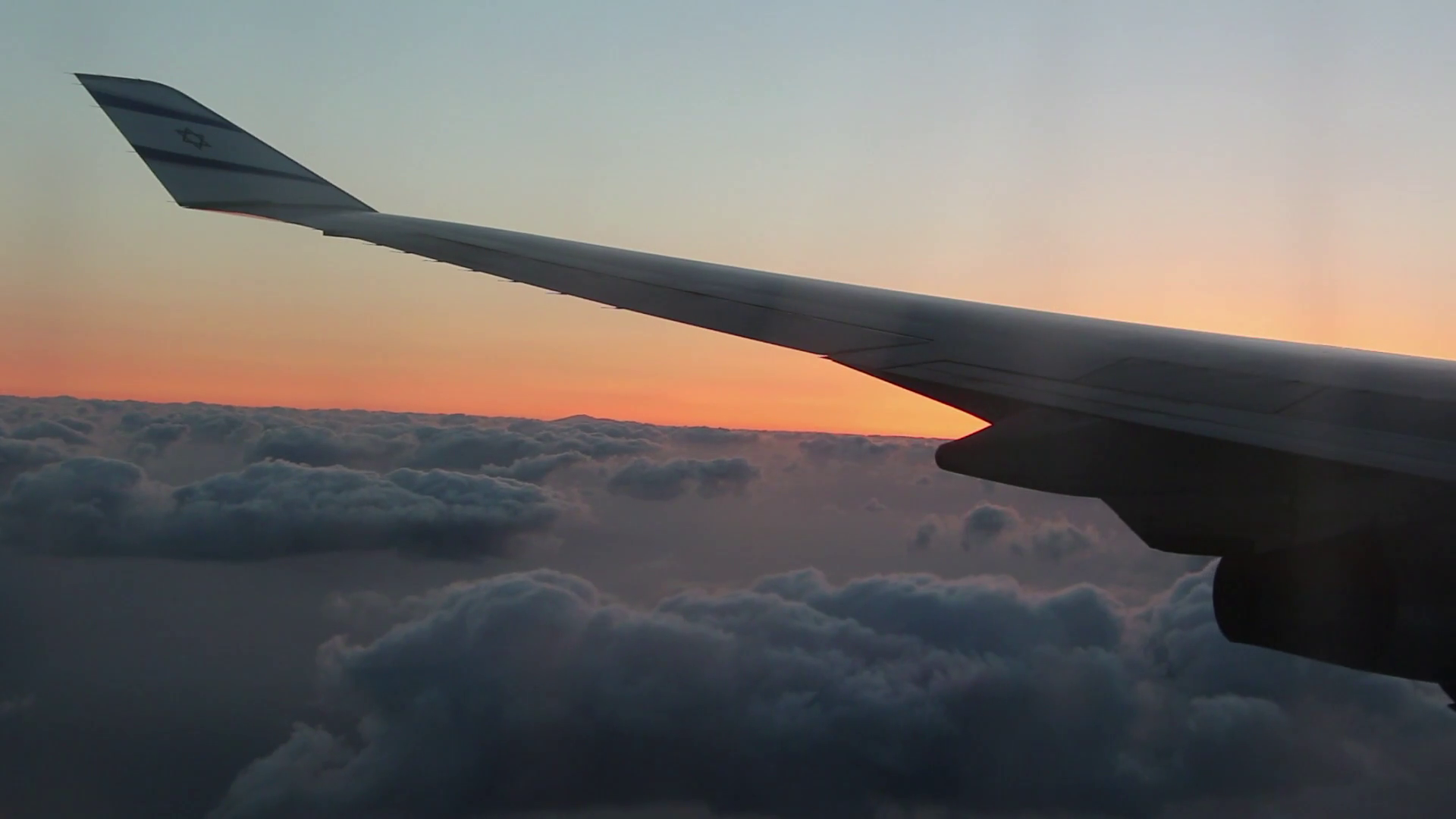 Wing Of Elal Israeli Airplane During Flight Stock Footage SBV-347314032 ...