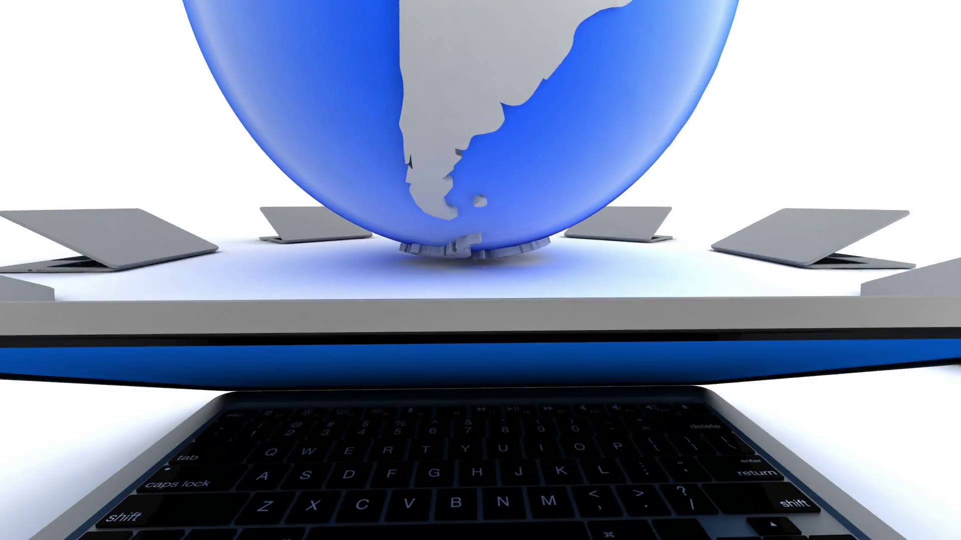 Laptops Around Globe Global Network Concept Stock Motion Graphics SBV ...