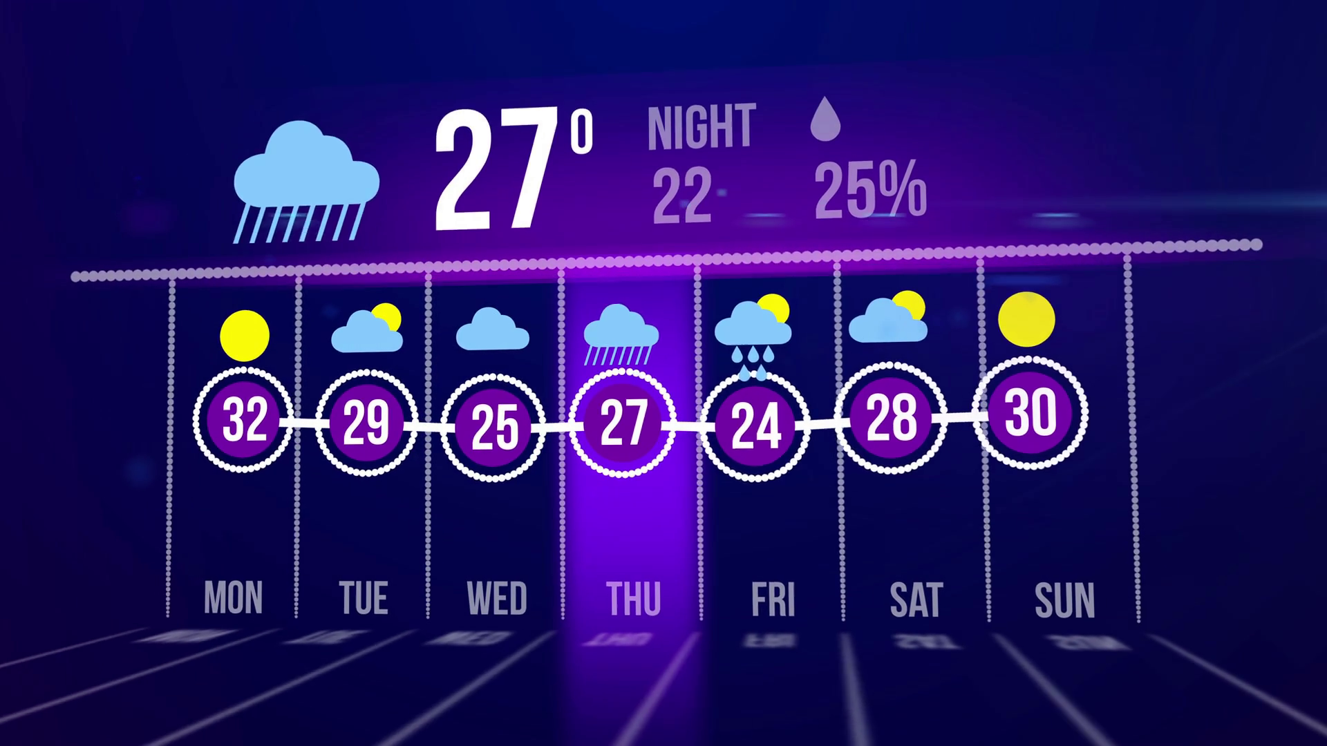 Abstract infographics of Weather forecast concept background with warm ...