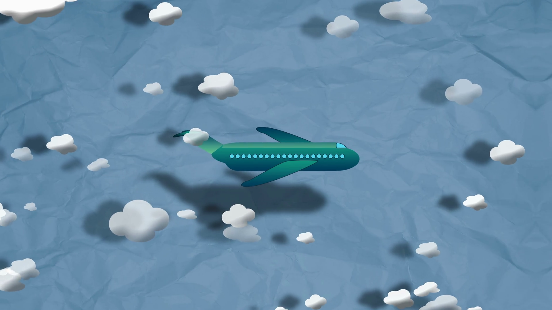 Cartoon Airplane Flying Through Clouds Stock Motion Graphics SBV ...