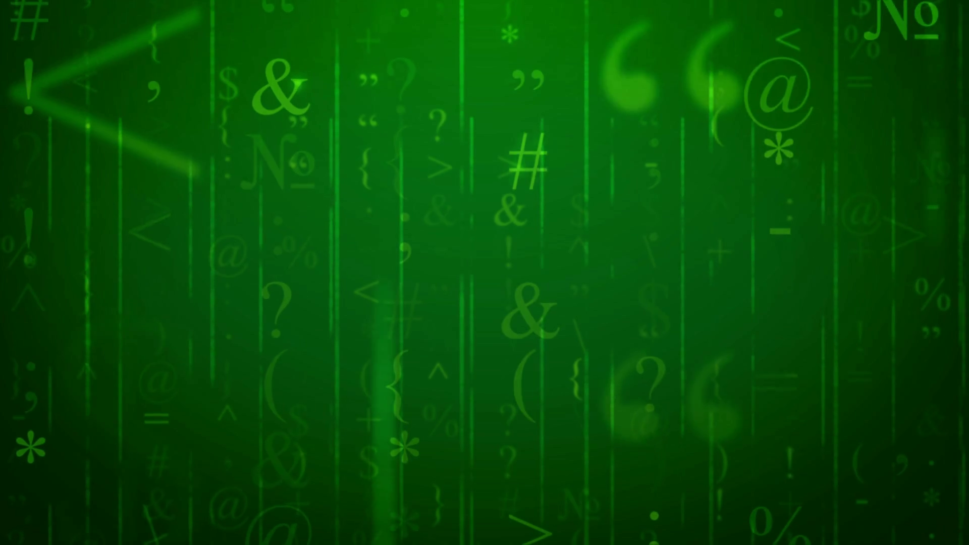 Random Special Keyboard Characters background on green. Loopable ...