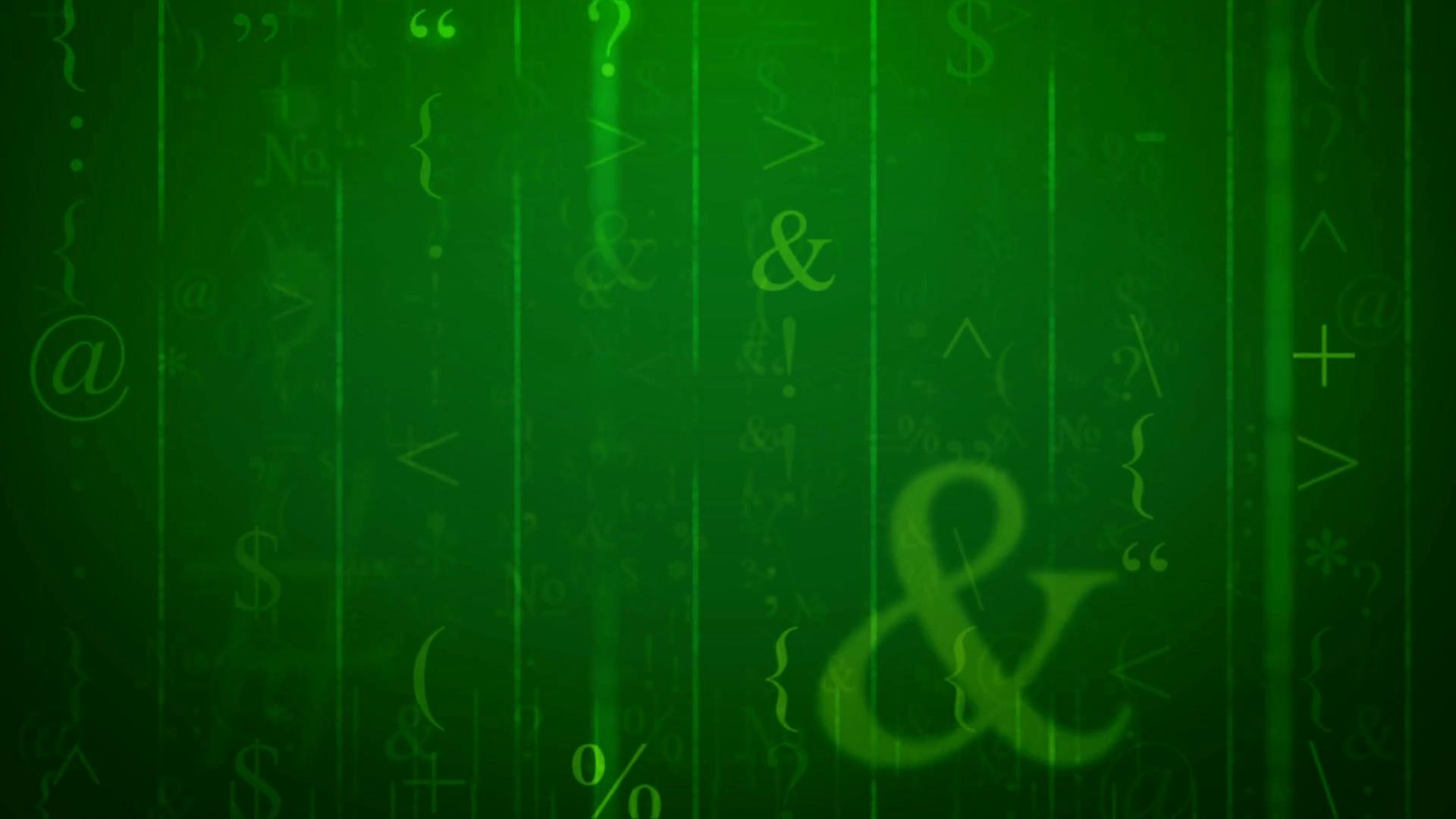 Random Special Keyboard Characters background on green. Loopable ...