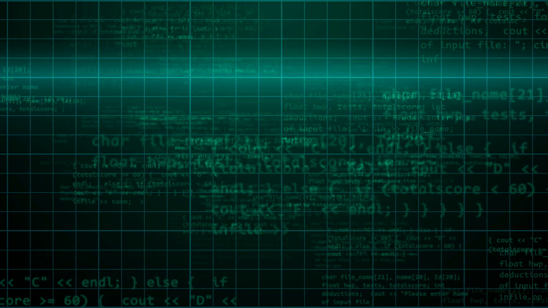 Software programmer code move in frotn of the camdera under grid. Software development concept ...