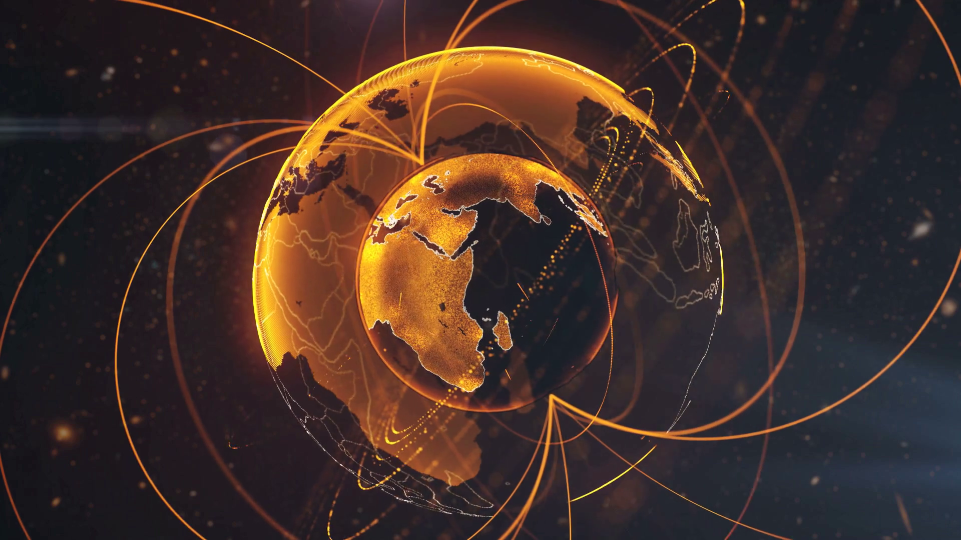 Spinning Globe Planet Earth Orange Glow Stock Footage SBV-304887050 ...