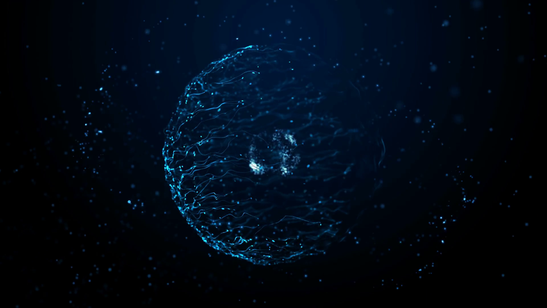 Blue Particle Energy Sphere Abstract Technology Science Engineering And Artificial