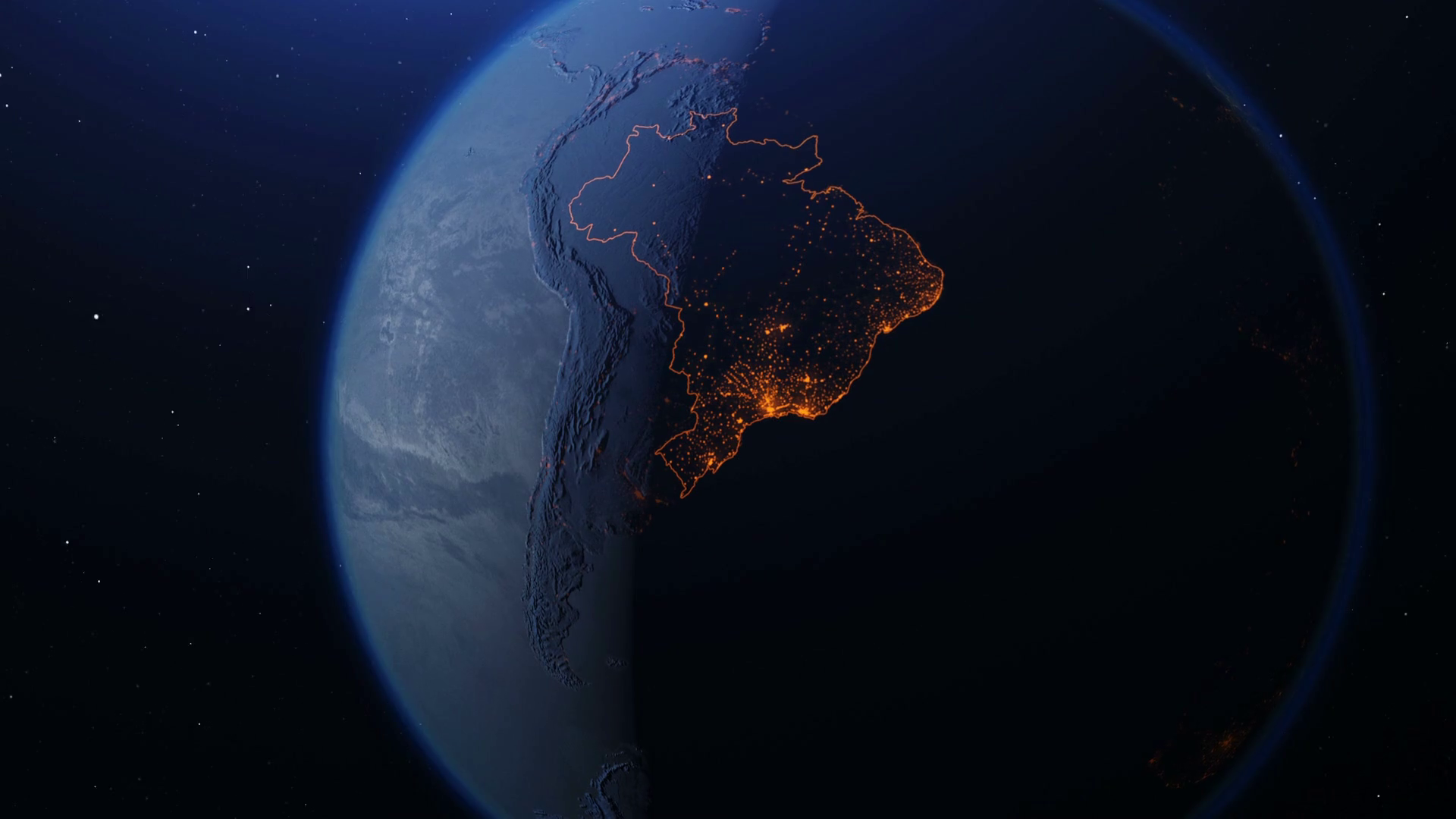 Brazil Map From Space At Night With City Stock Motion Graphics SBV ...