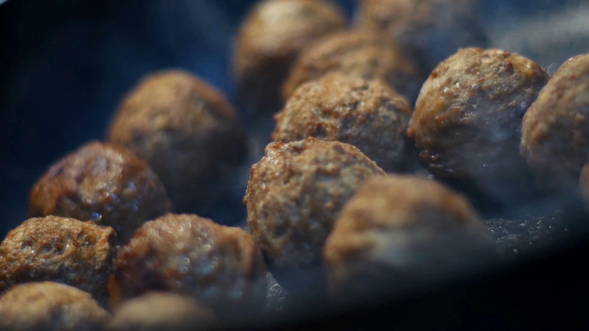 Chef Cooks Meatballs In Iron Pan Delicious Stock Footage SBV-330568800 ...