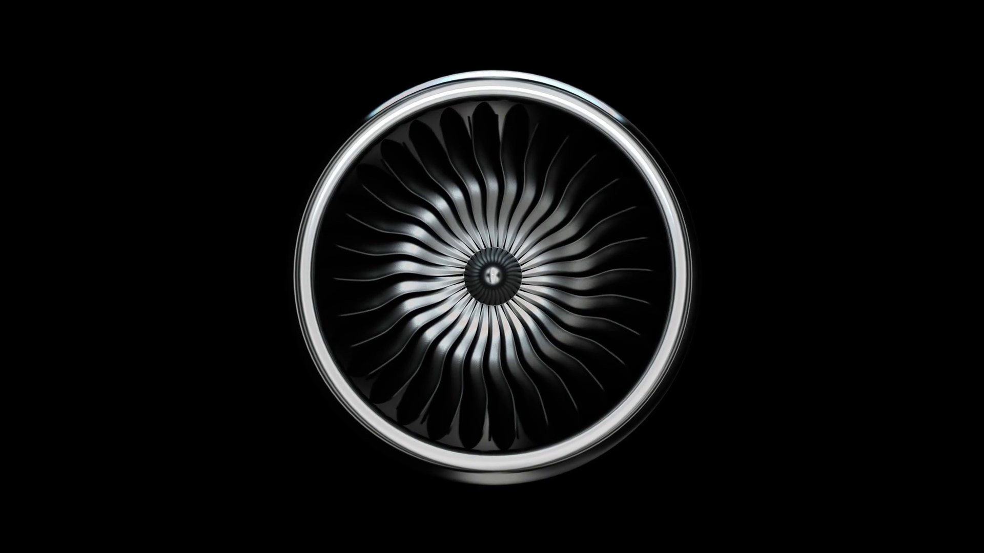Close-up Turbine Engine Front-end Fan Stock Motion Graphics SBV ...
