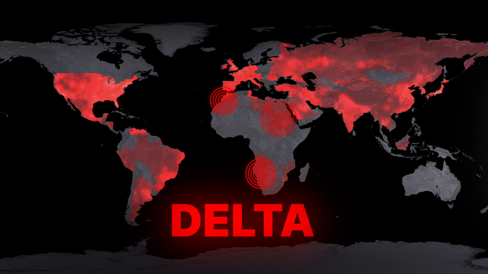 Coronavirus Delta COVID-19 map disease spreading Motion Background 00: ...