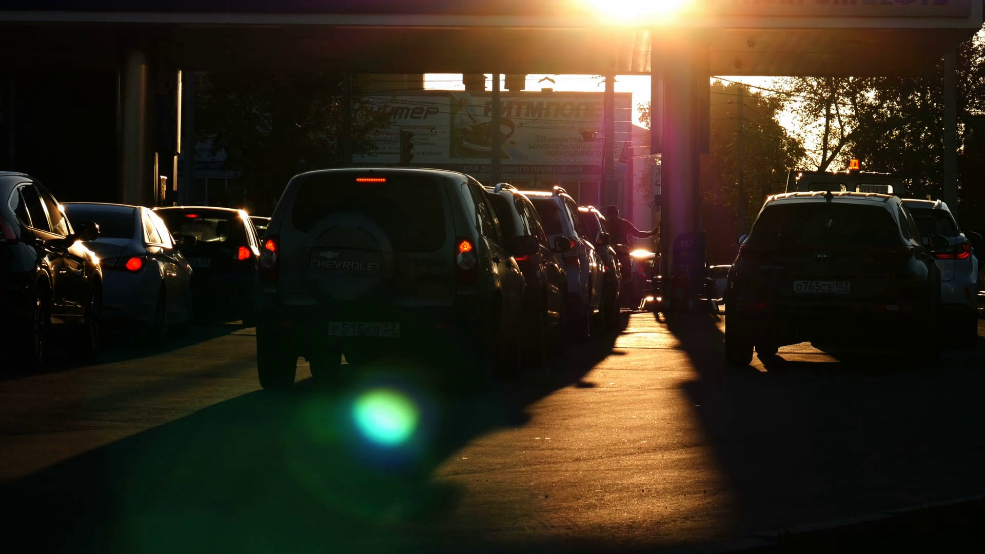 Gas Station At Sunset Stock Footage SBV-318398256 - Storyblocks