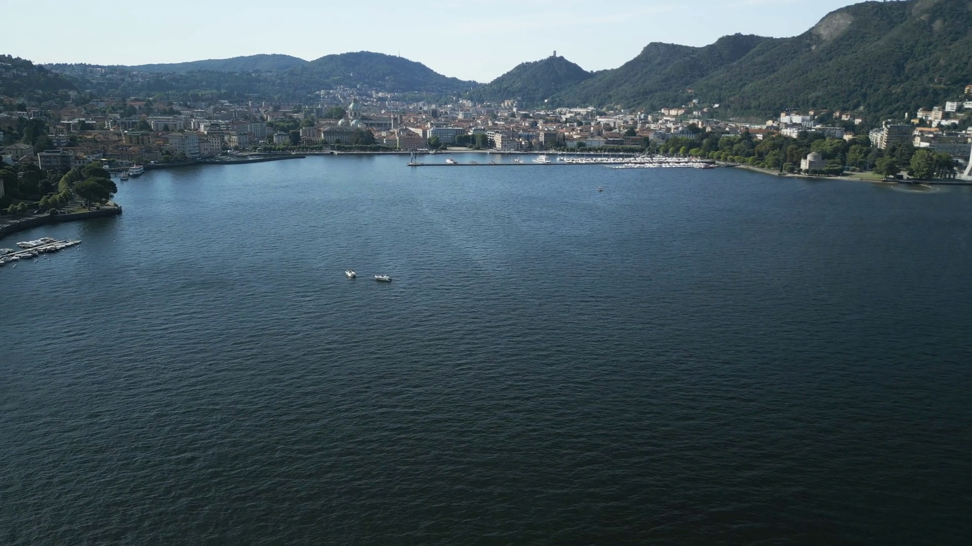 Aerial View Of Viale Geno Lakeside Promenade Stock Footage SBV ...