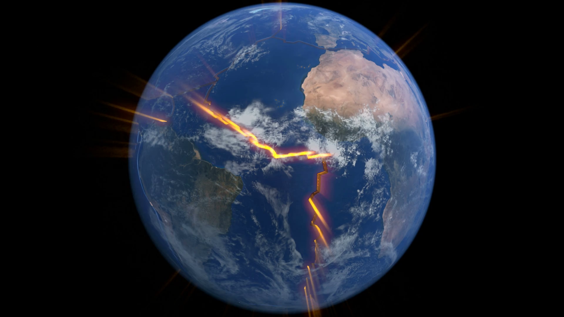 Earth With Tectonic Plates Cracks Magma Stock Motion Graphics SBV ...