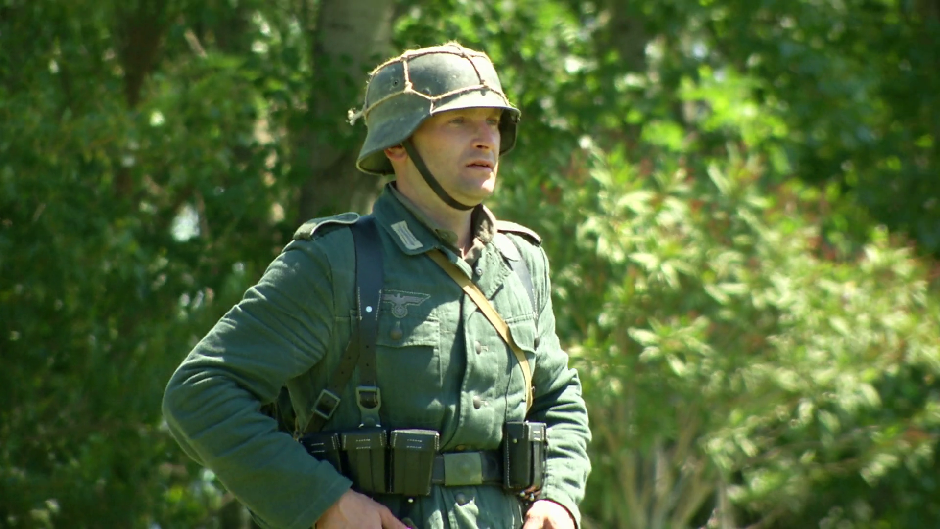 German Soldiers During Wwii Reenactment On Stock Footage SBV-308182365 ...