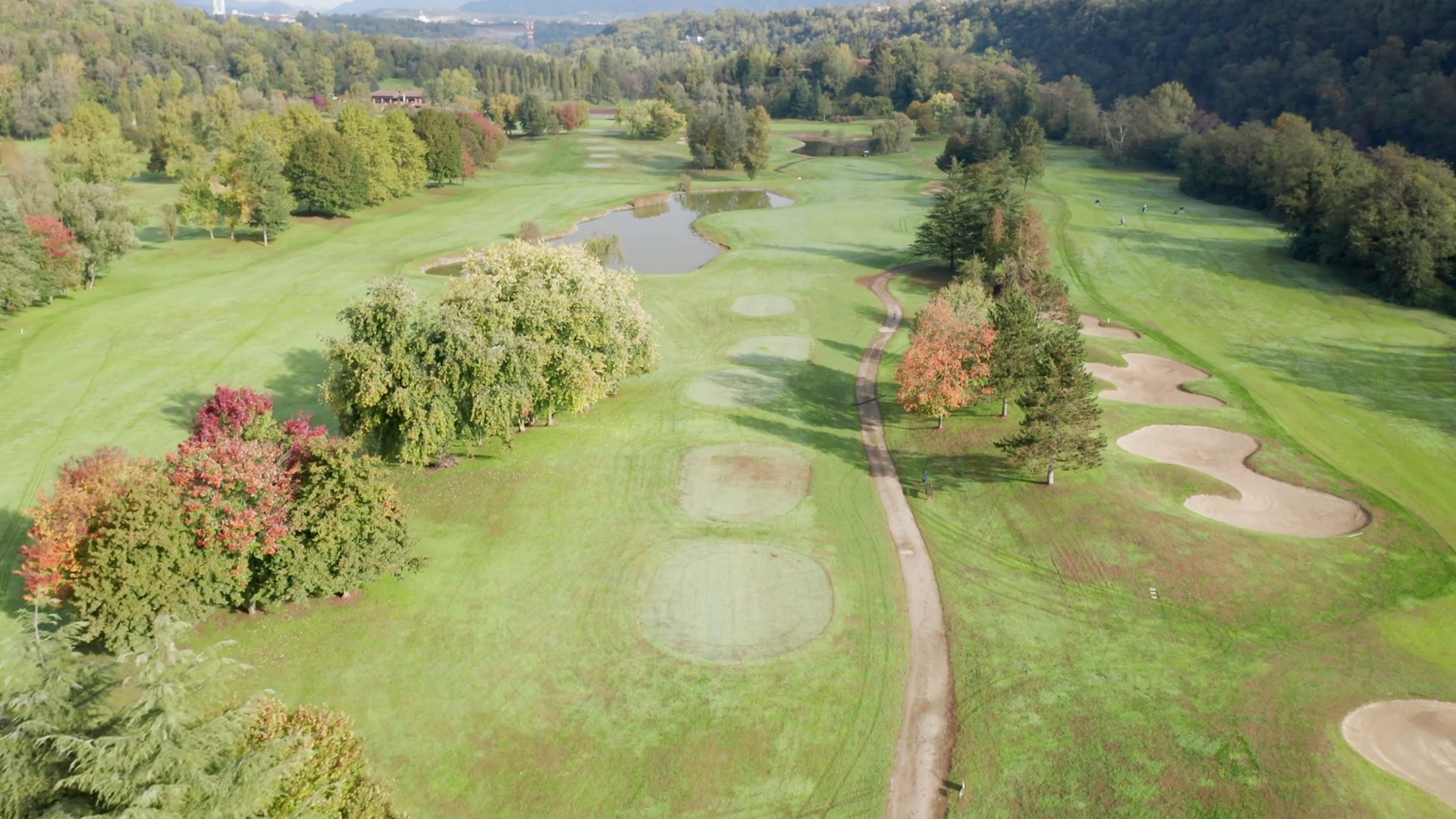 Aerial View Of Golf Course With Rich Green Stock Footage SBV-338793371 ...