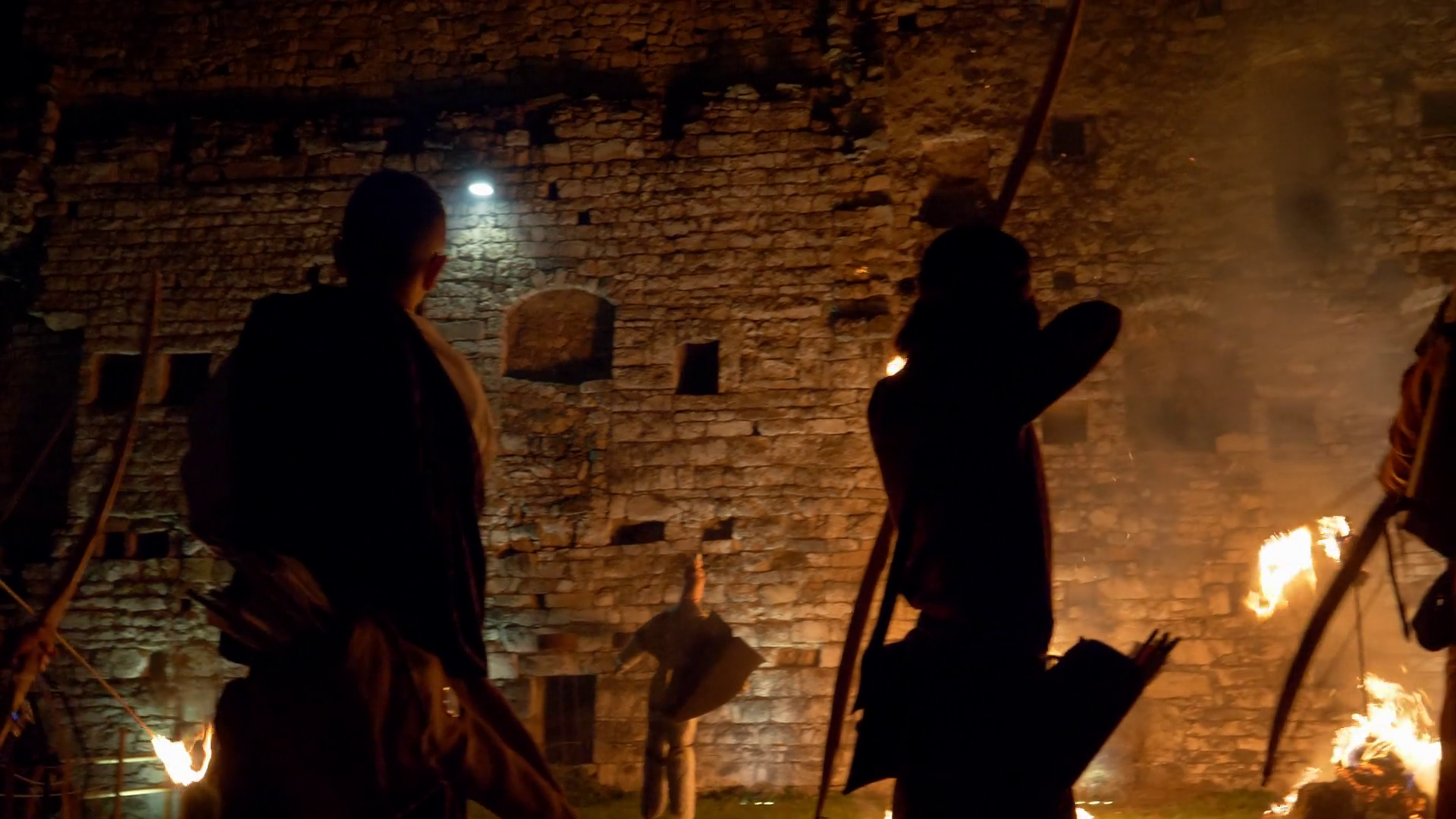 Archers Launch Fire Arrows In Medieval Stock Footage SBV-331630573 ...