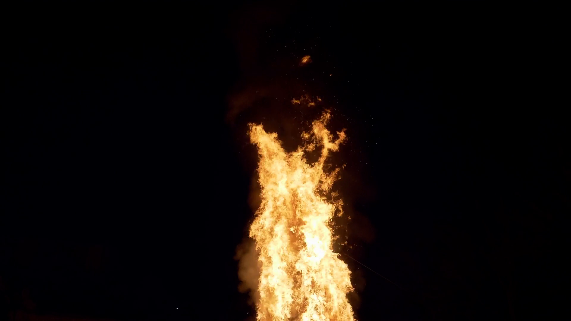 Blaze Fire Flame Burning Glowing On Black Stock Footage SBV-338120410 ...