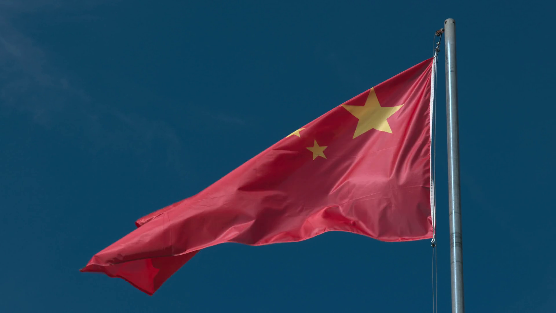 China National Flag On Pole Waving Against Stock Footage SBV-348486859 ...