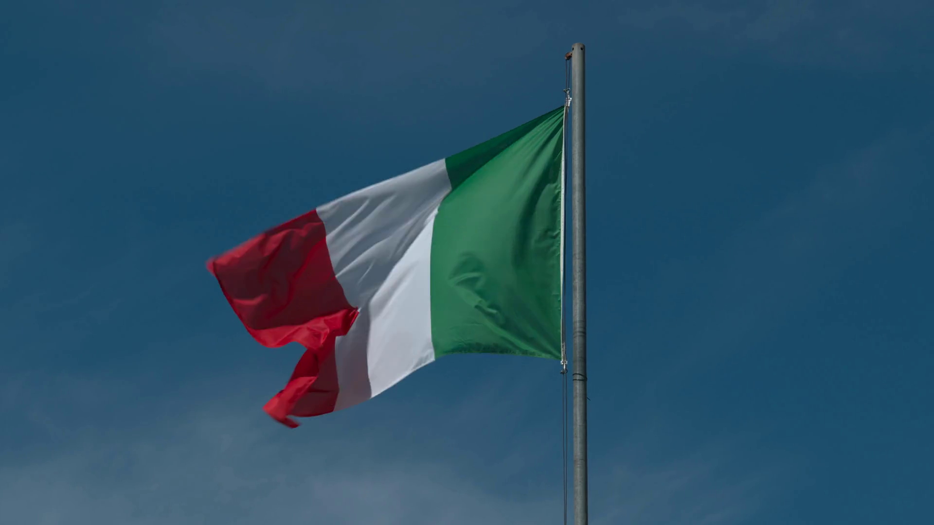 Italy National Flag On Pole Waving Against Stock Footage SBV-348486898 ...