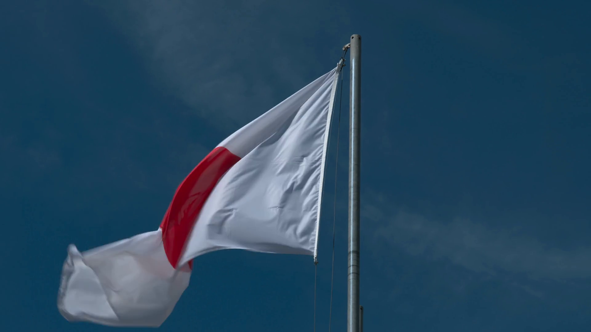 Japan National Flag On Pole Waving Against Stock Footage SBV-348486903 ...