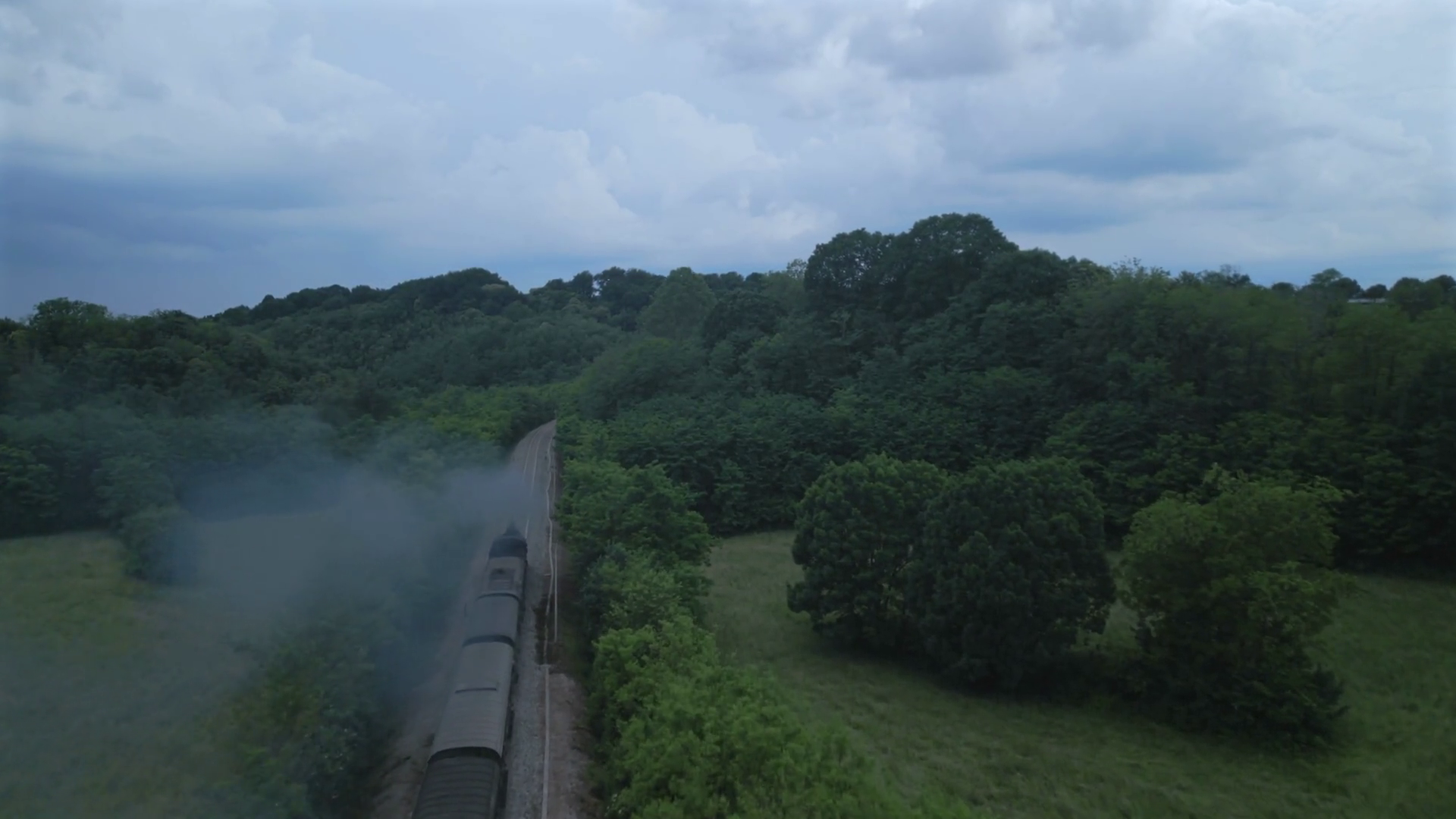 Aerial View Of Old Steam Locomotive Through Stock Footage SBV-347738748 ...