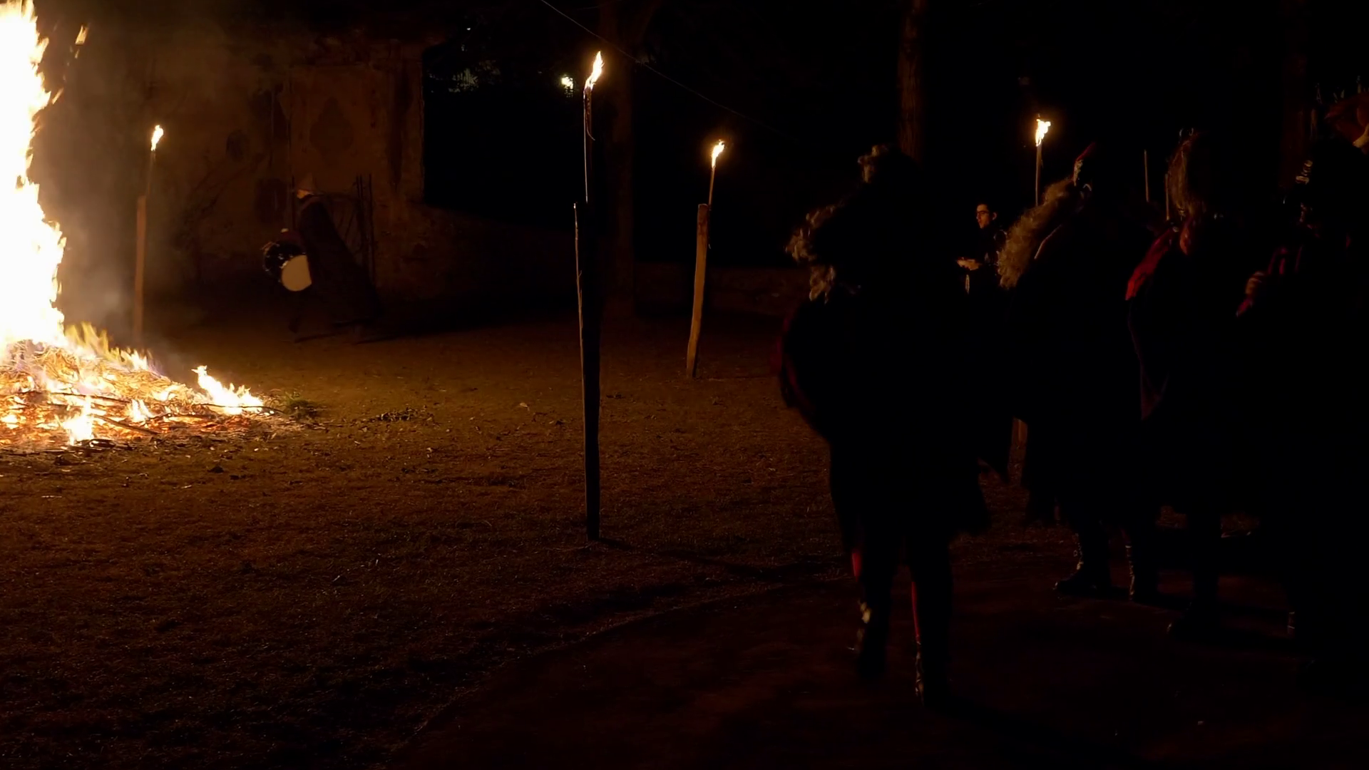 Witches Dancing Near Bonfire During Giubiana Stock Footage SBV ...