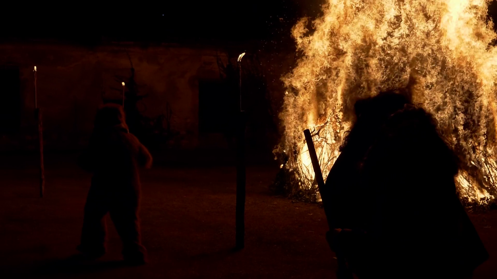 Witches Dancing Near Bonfire During Giubiana Stock Footage SBV ...