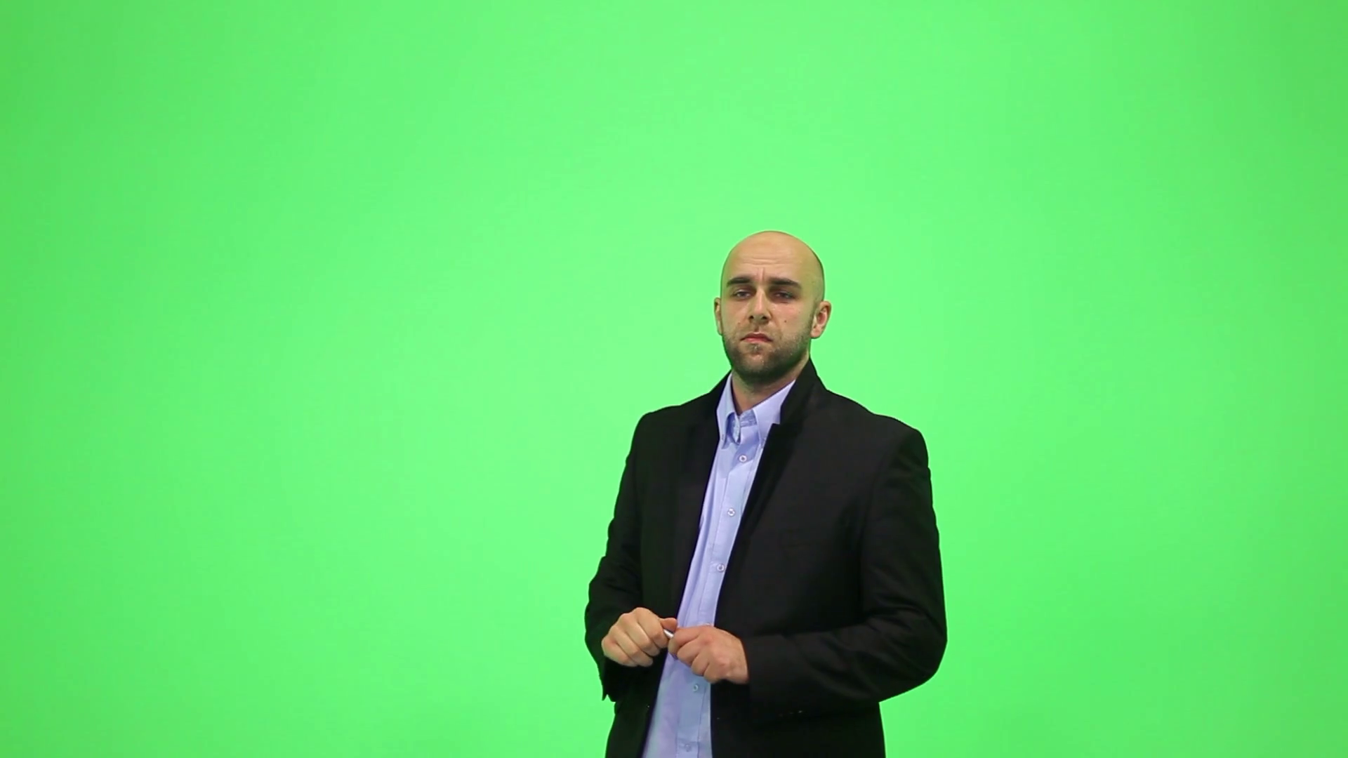 A Man Explaining Showing On Green Chroma Key Stock Footage SBV ...