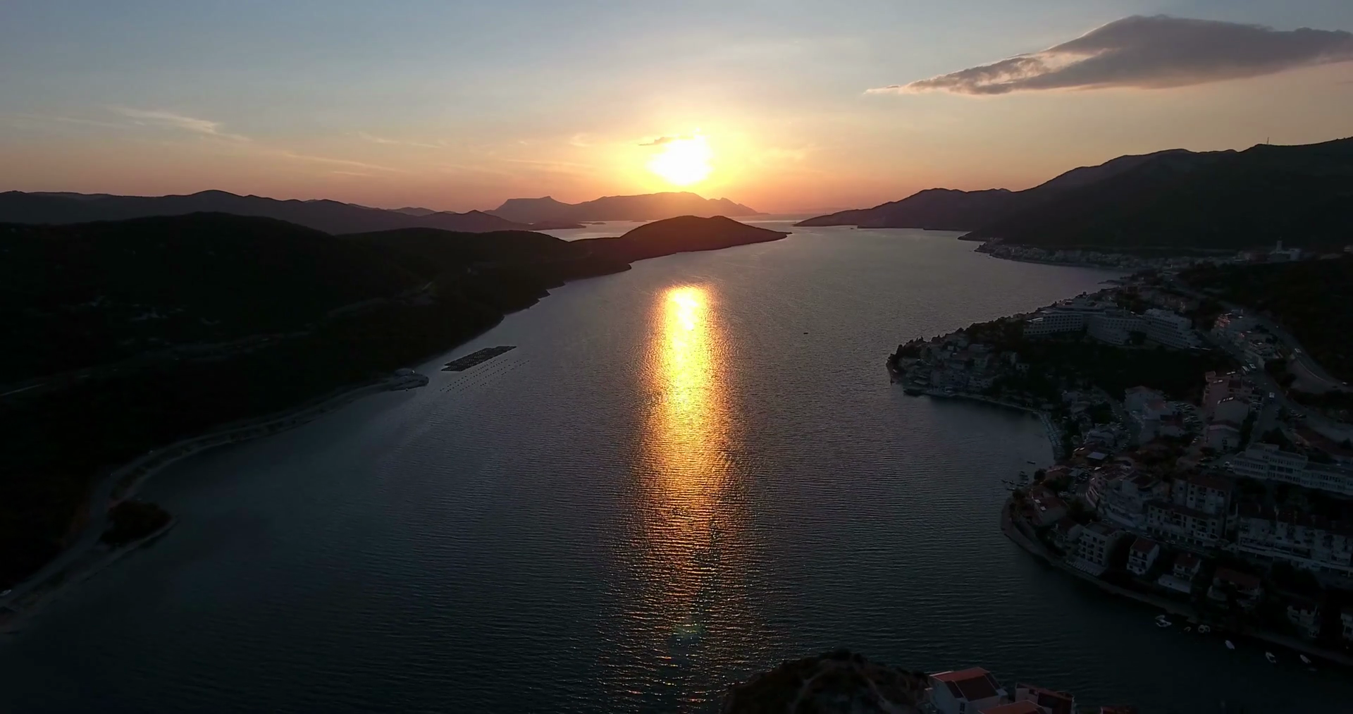 Aerial footage of Neum at sunset... Stock Video Footage 00:14 SBV ...