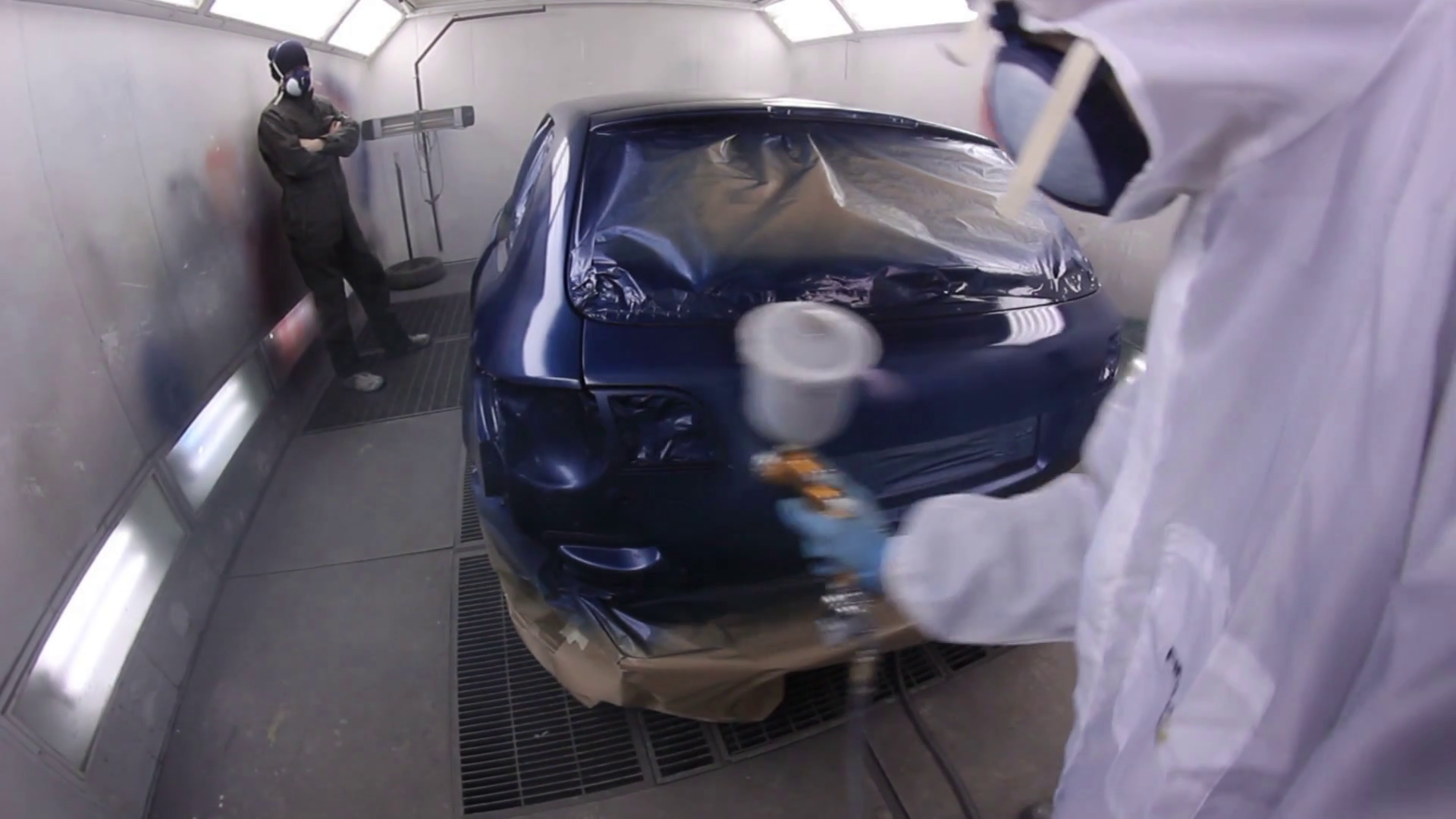 Low Angle Footage Of Car Being Painted Stock Footage SBV-304411522 ...