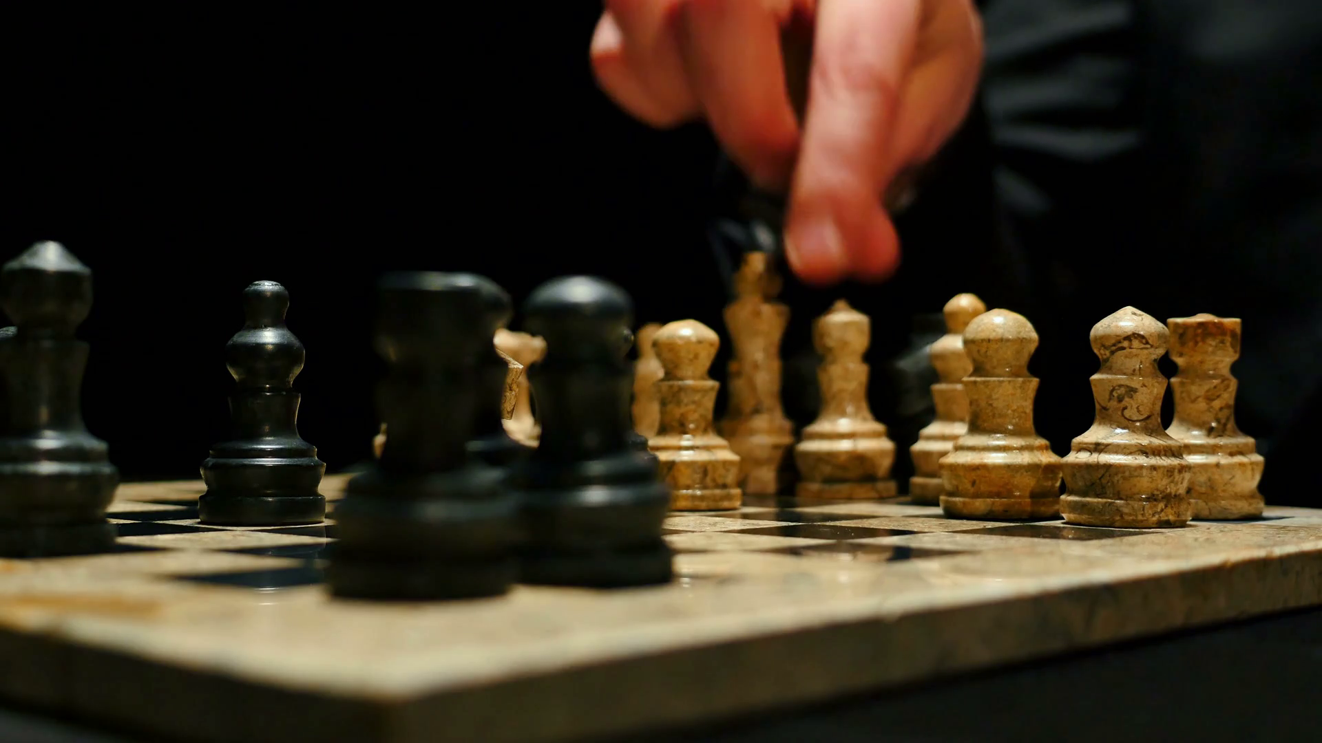 Side Shot Of Two Players Playing Chess In Stock Footage SBV-304338956 ...