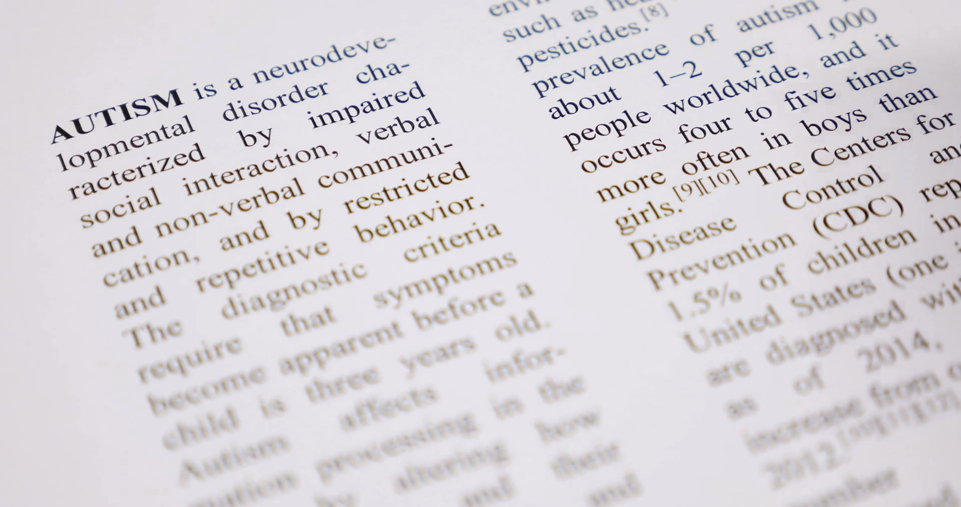 The Definition Of Autism Being Bolded Yellow Stock Footage SBV ...